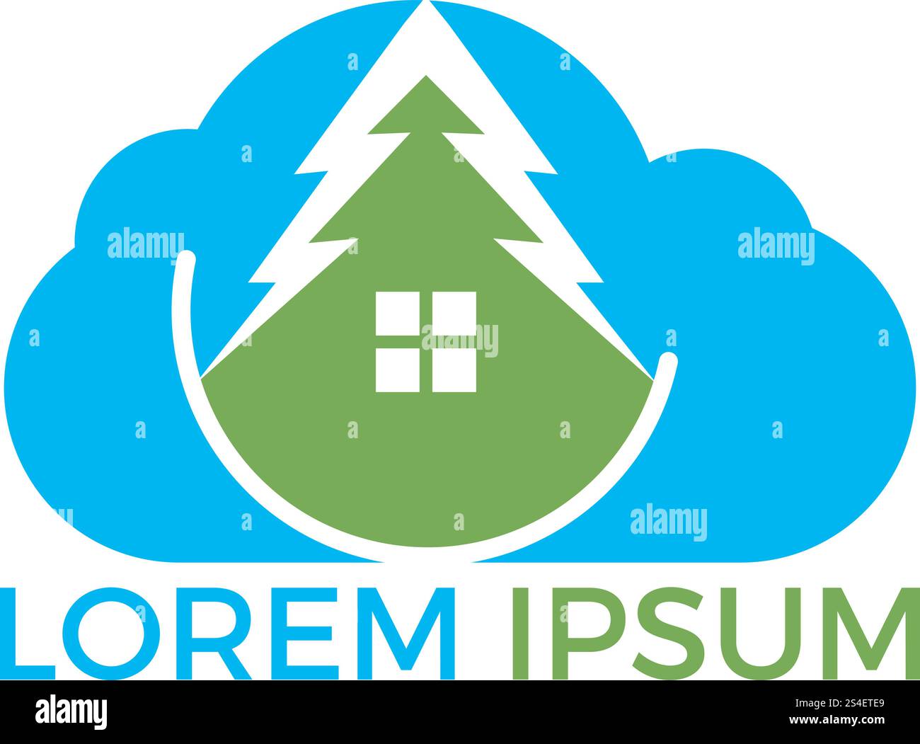 Cloud House Logo Design. Eco House Vector Logo Design Stock Vector ...