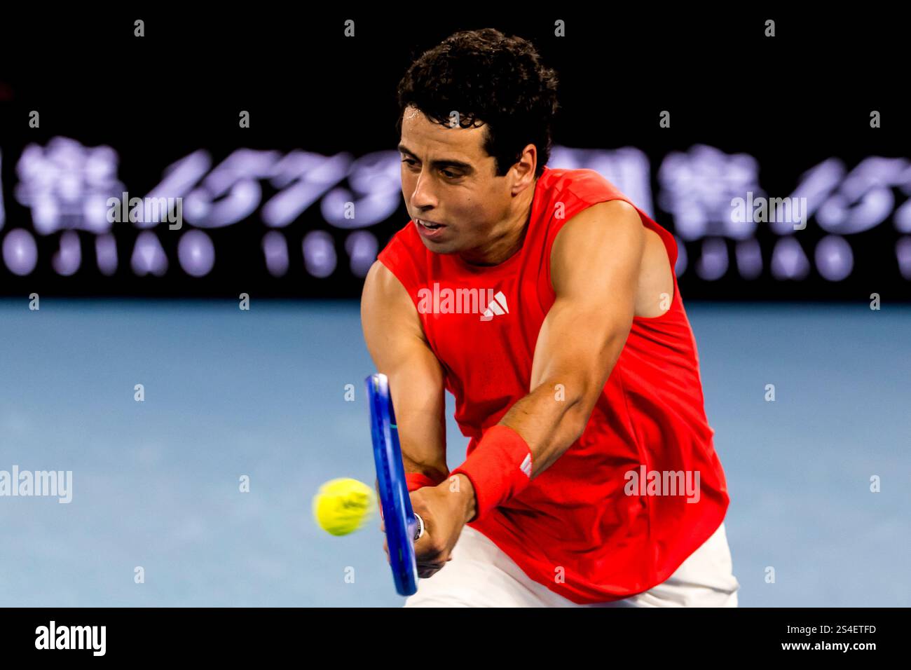 MELBOURNE, VIC - JANUARY 12: Jaume Munar of Spain in action during ...