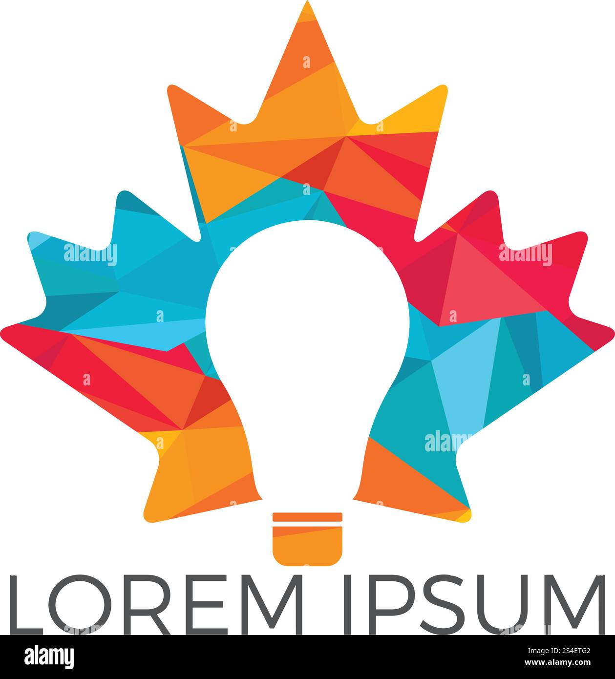 Light bulb with maple leaf logo design. Maple leaf energy vector logo ...