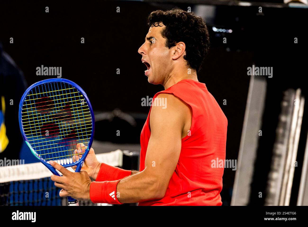 MELBOURNE, VIC - JANUARY 12: Jaume Munar of Spain celebrates during ...
