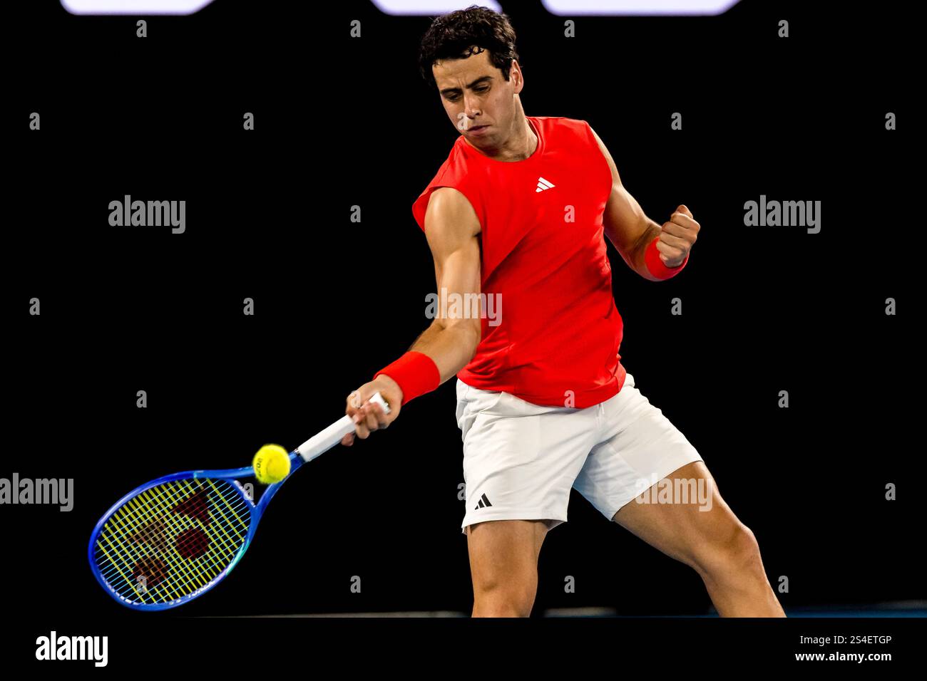MELBOURNE, VIC - JANUARY 12: Jaume Munar of Spain in action during ...