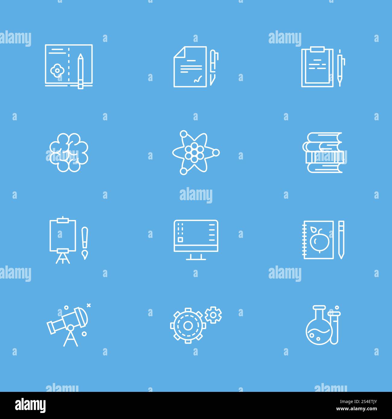 Education and writing line icons collection. Learning symbol of set ...