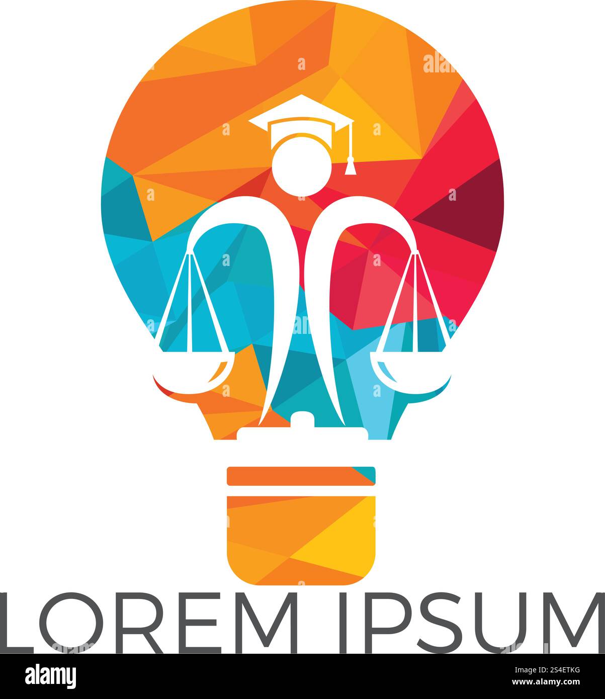 Light bulb and human holding scale of Justice. Education, legal ...