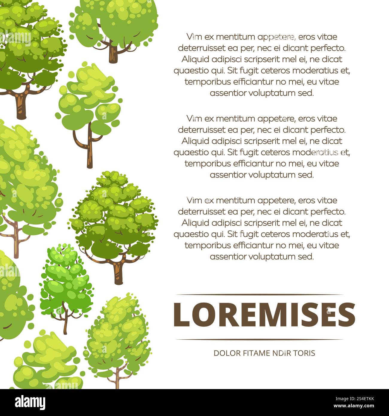 Abstract forest poster design - eco poster background with cartoon ...