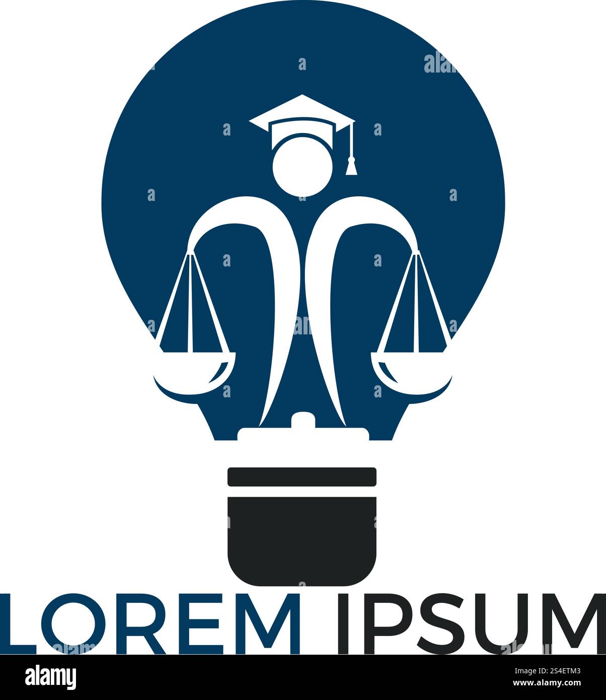 Light bulb and human holding scale of Justice. Education, legal ...