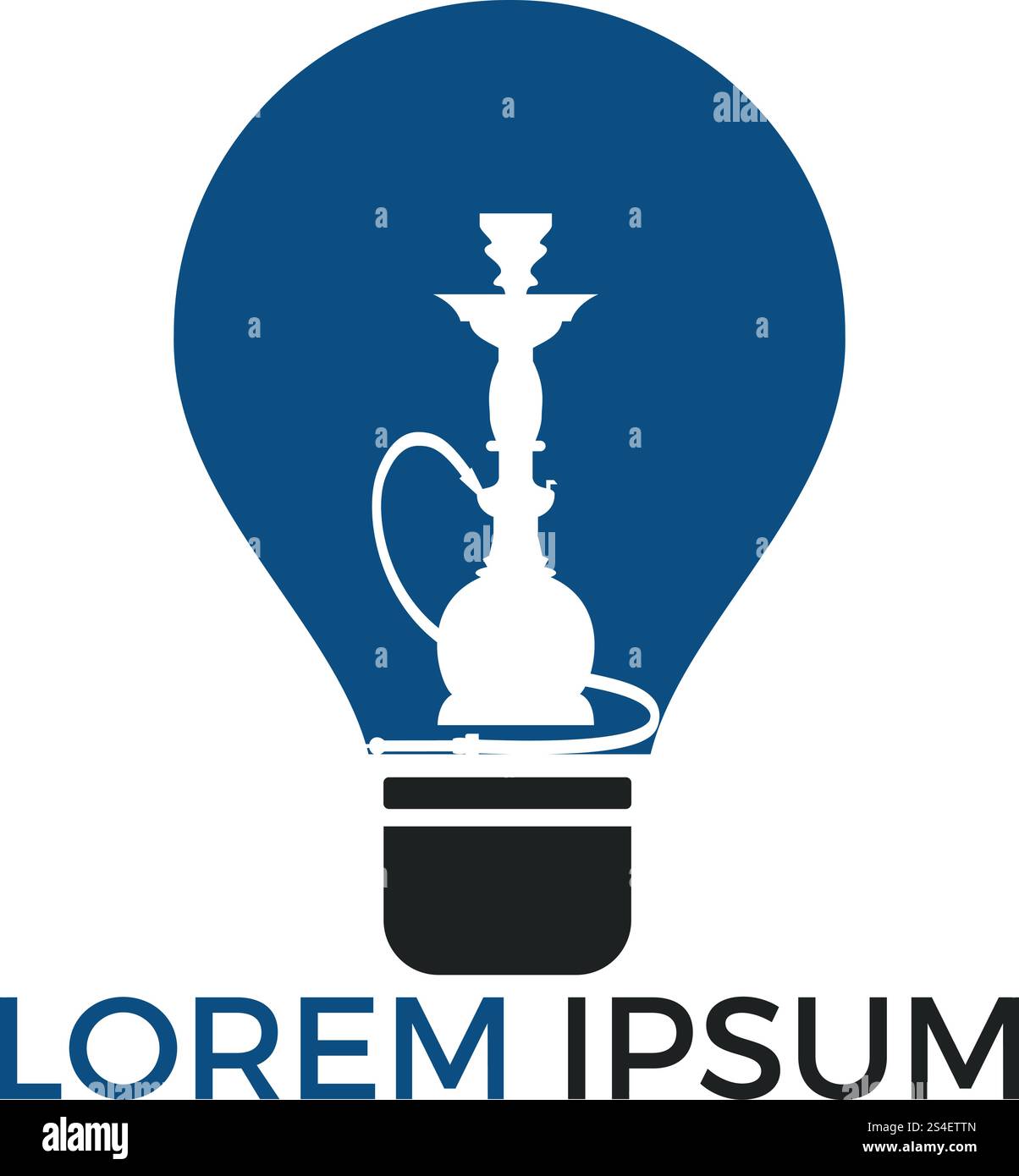 Hookah and Light bulb logo design. Hookah emblem glowing neon sign ...