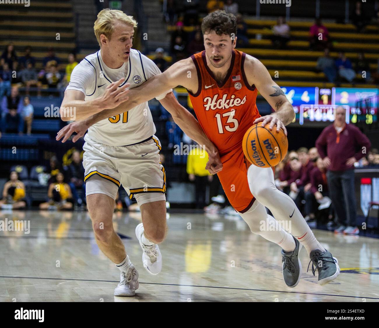 January 11 2025 Berkeley, CA U.S.A. Virginia Tech forward Ben Burnham ...