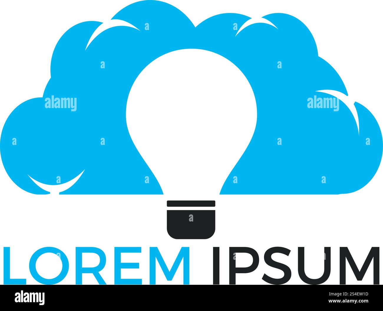 Lightbulb Cloud Logo Design. Idea cloud logo template with an abstract light bulb inside a cloud ...
