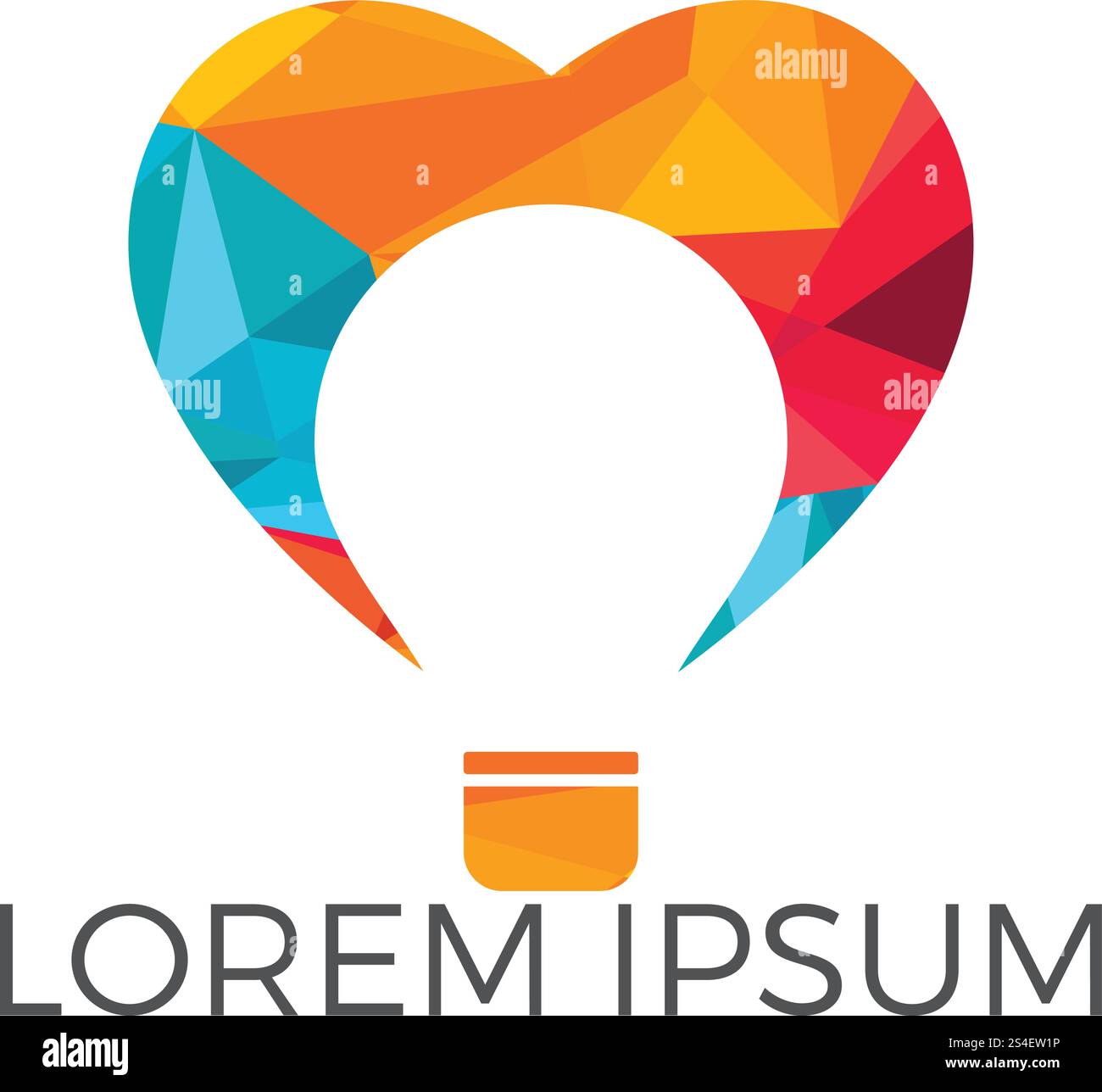 Heartlight Logo. Light bulb as heart vector logo design Stock Vector ...
