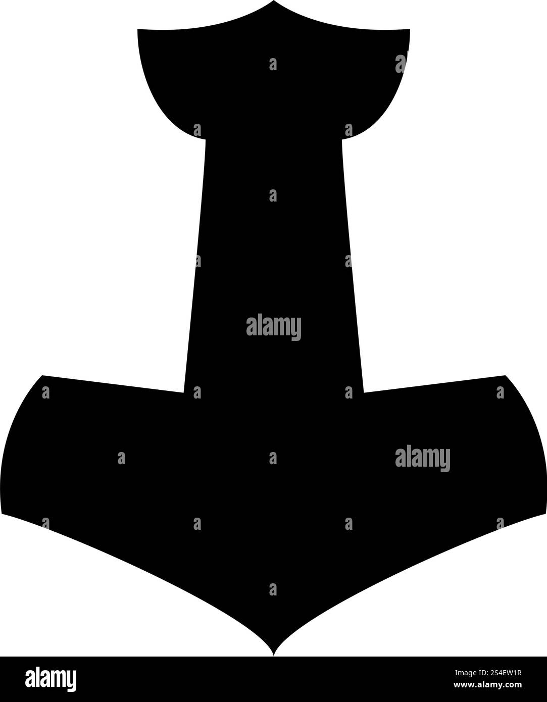 Thor’s hammer Mjolnir icon black color vector illustration flat style ...