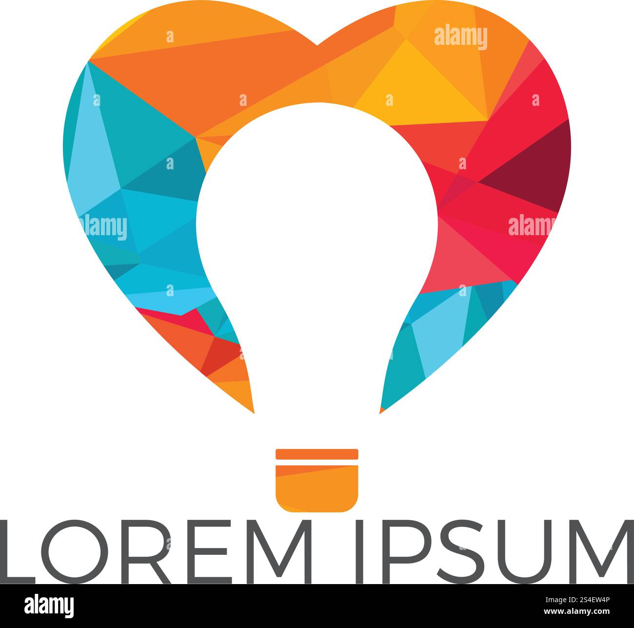 Heartlight Logo. Light bulb as heart vector logo design Stock Vector ...