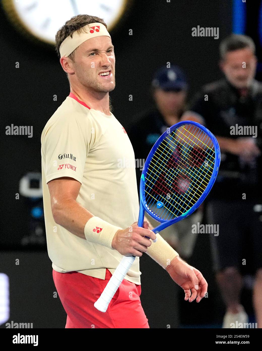 Casper Ruud of Norway reacts after defeating Jaume Munar of Spain in ...