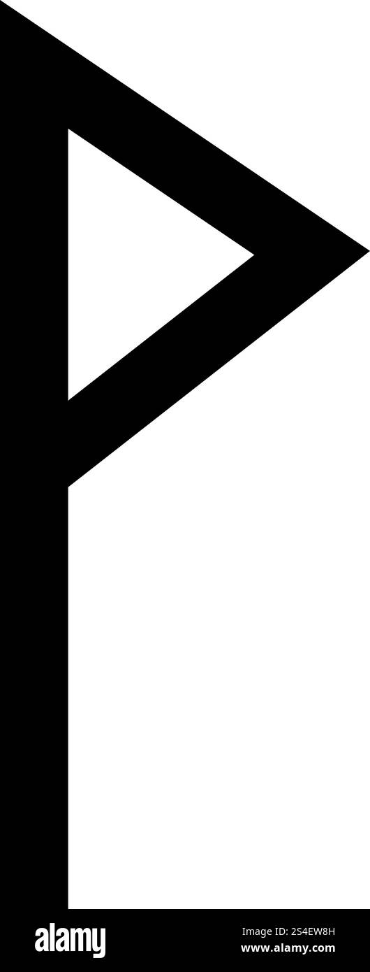 Vuno rune Wunjo symbol W win vane joy icon black color vector ...