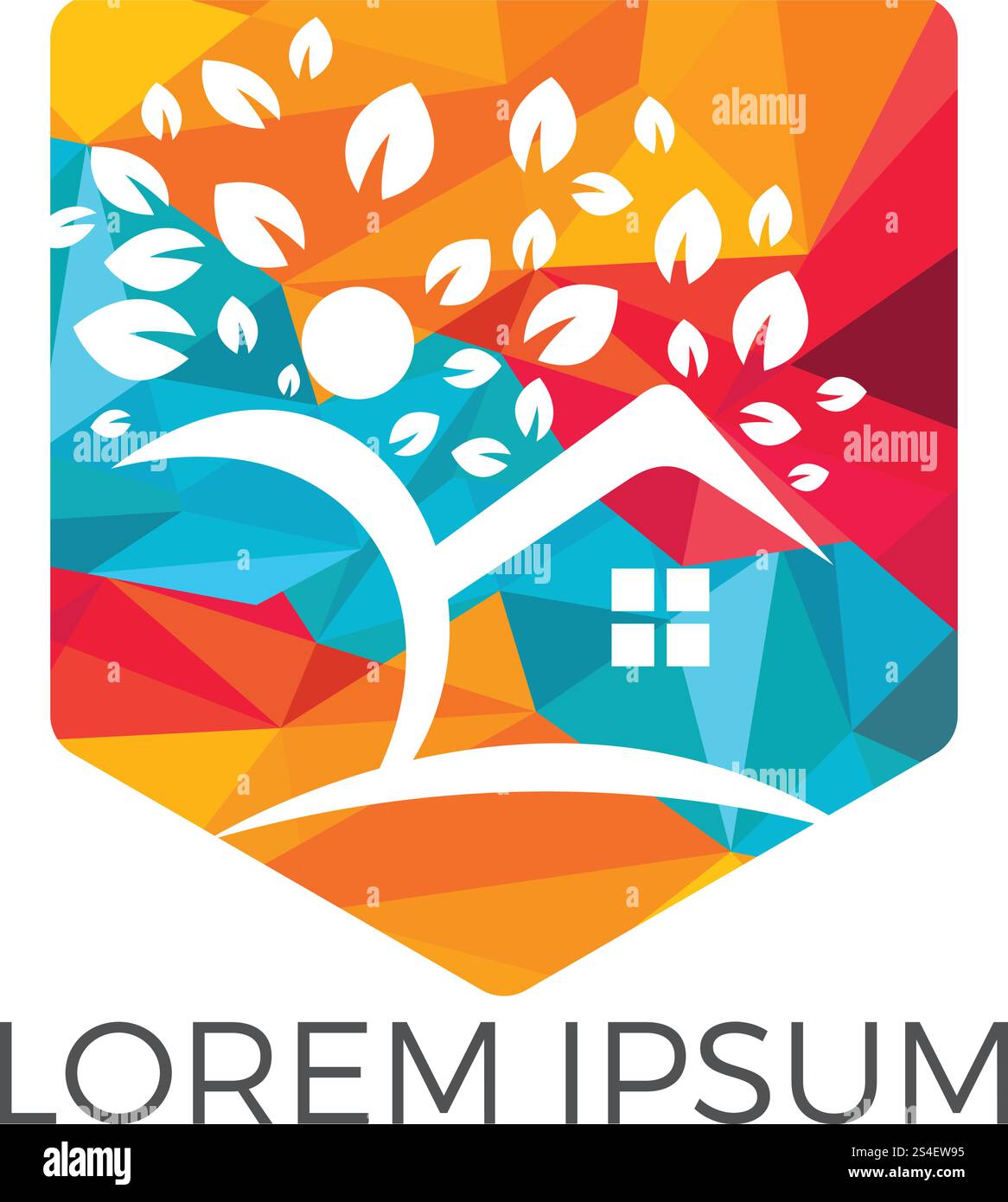 House and Human logo design. Tree House and joyful Human vector logo ...
