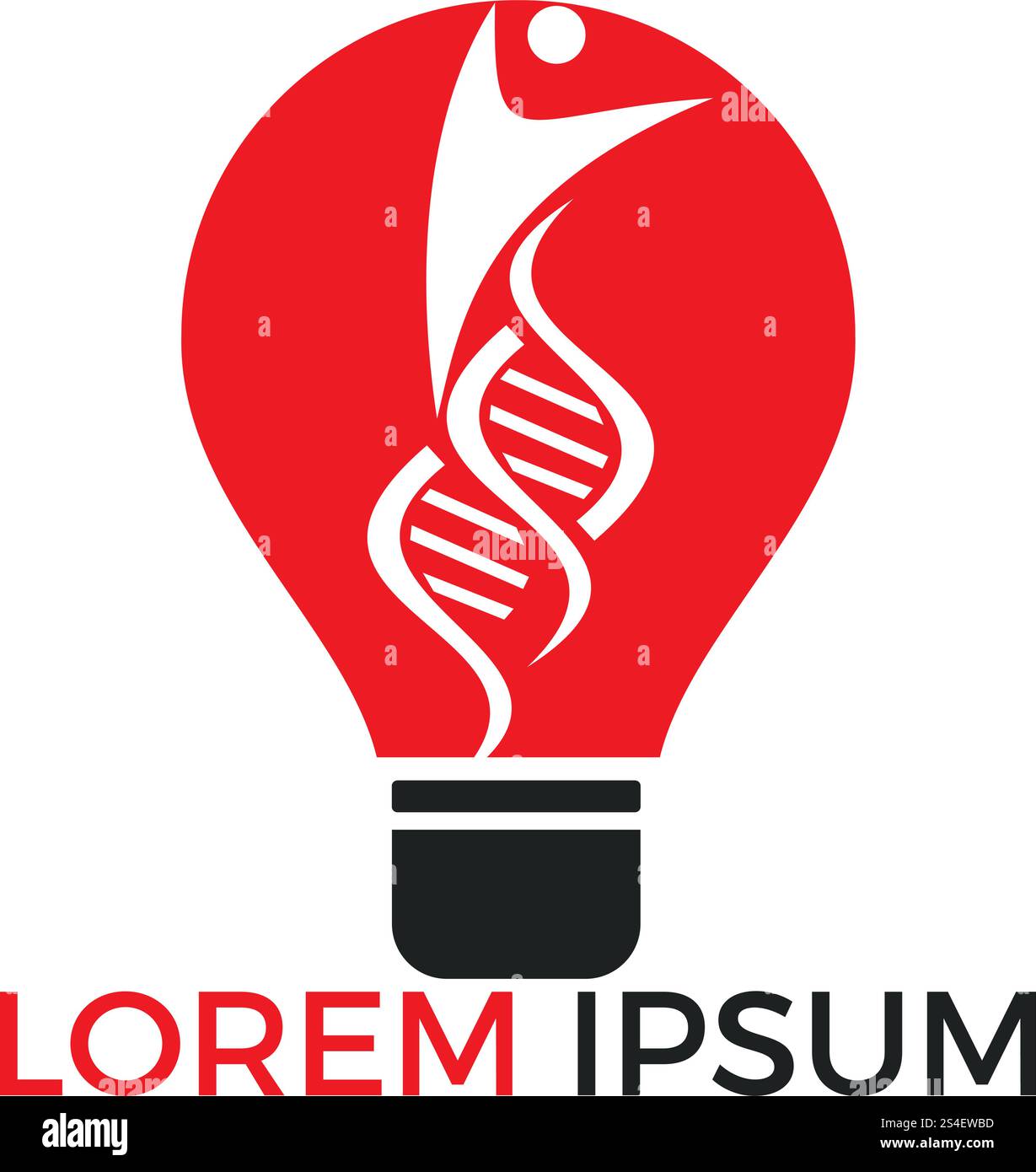 Bulb lamp and Human nature DNA and genetic logo design. Human health ...