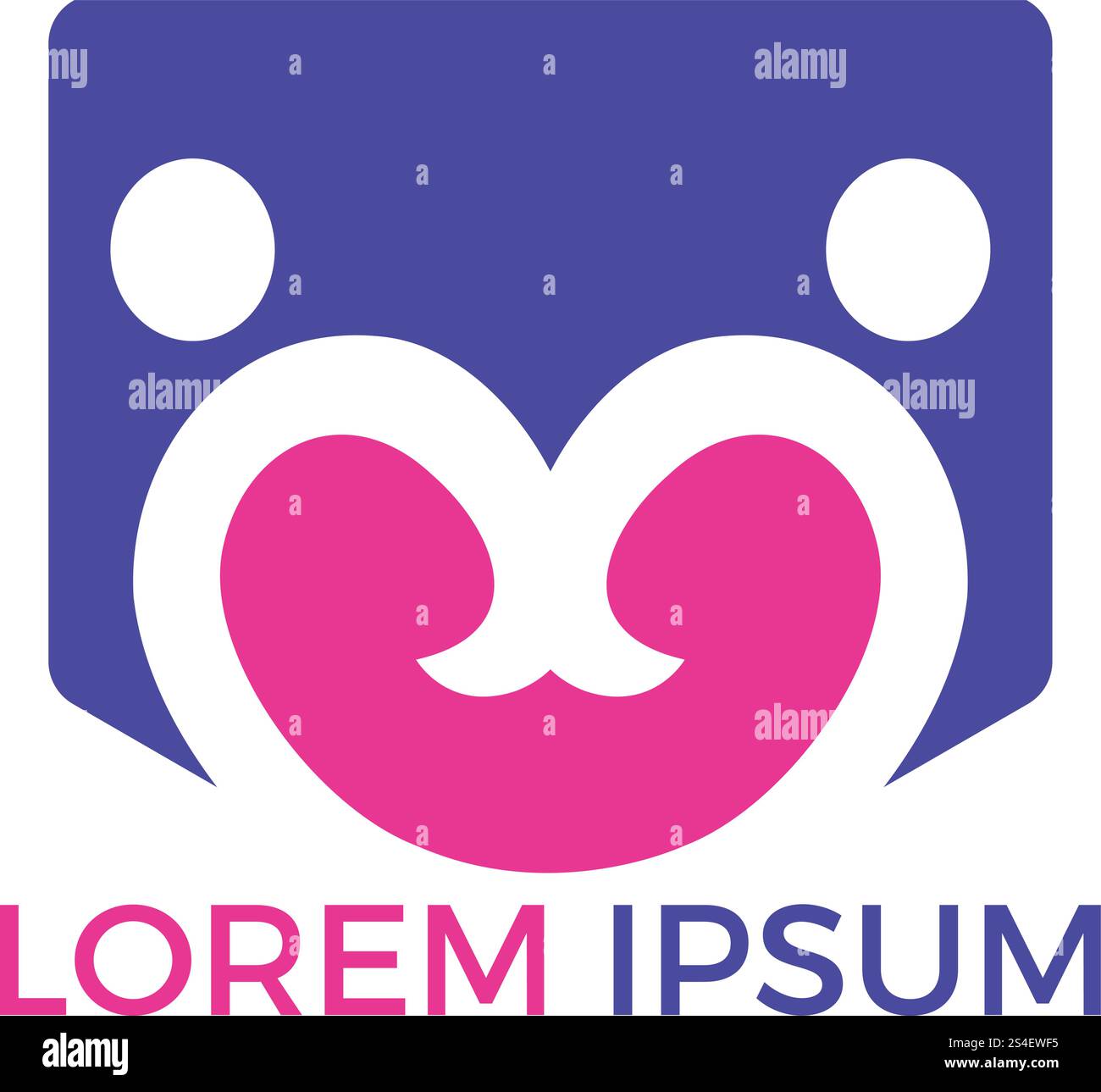 Creative couple and heart logo design. Heart together icon. Couple ...