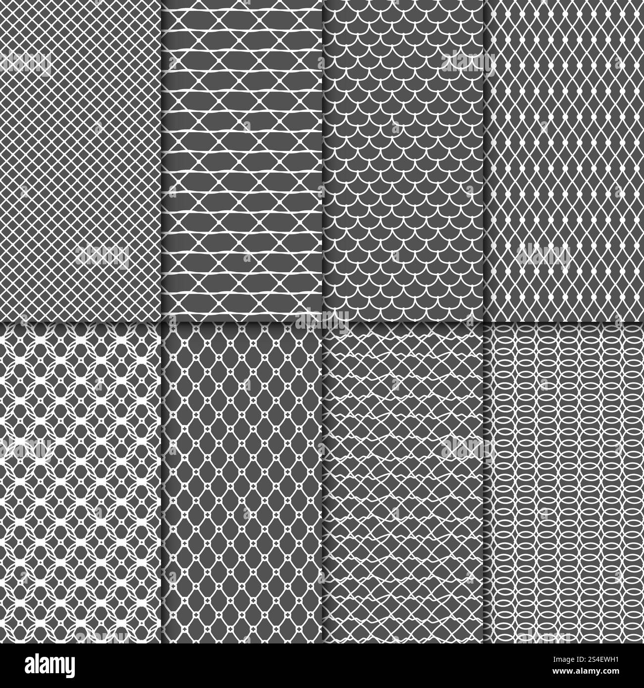 Cloth seamless patterns. Fabric net vector textures. Lace meshes ...