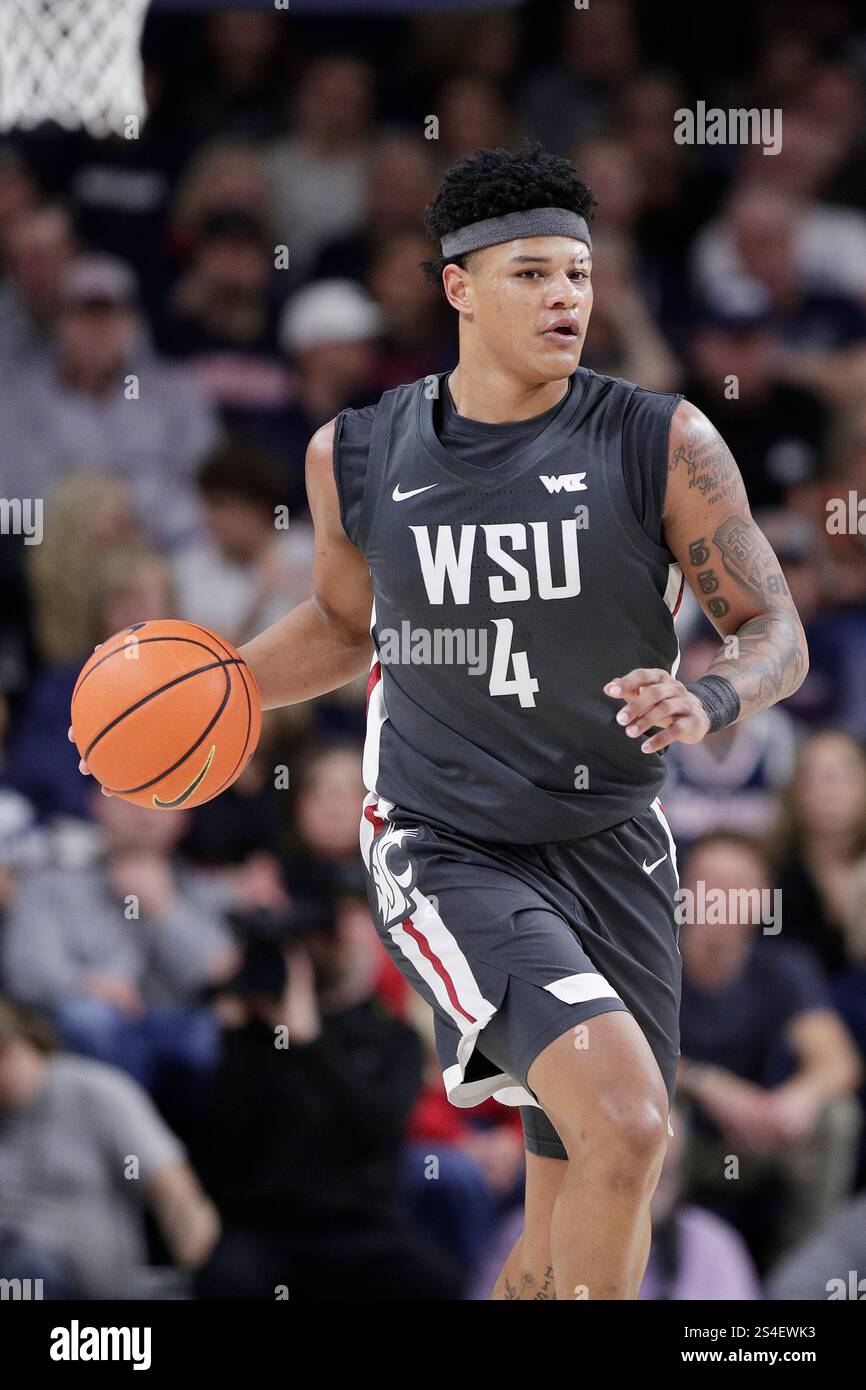 Washington State forward LeJuan Watts (4) controls the ball during the ...