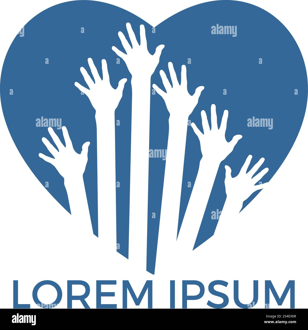 Hands help care logo and symbol vector. Symbol of Charity. Orphans kid ...