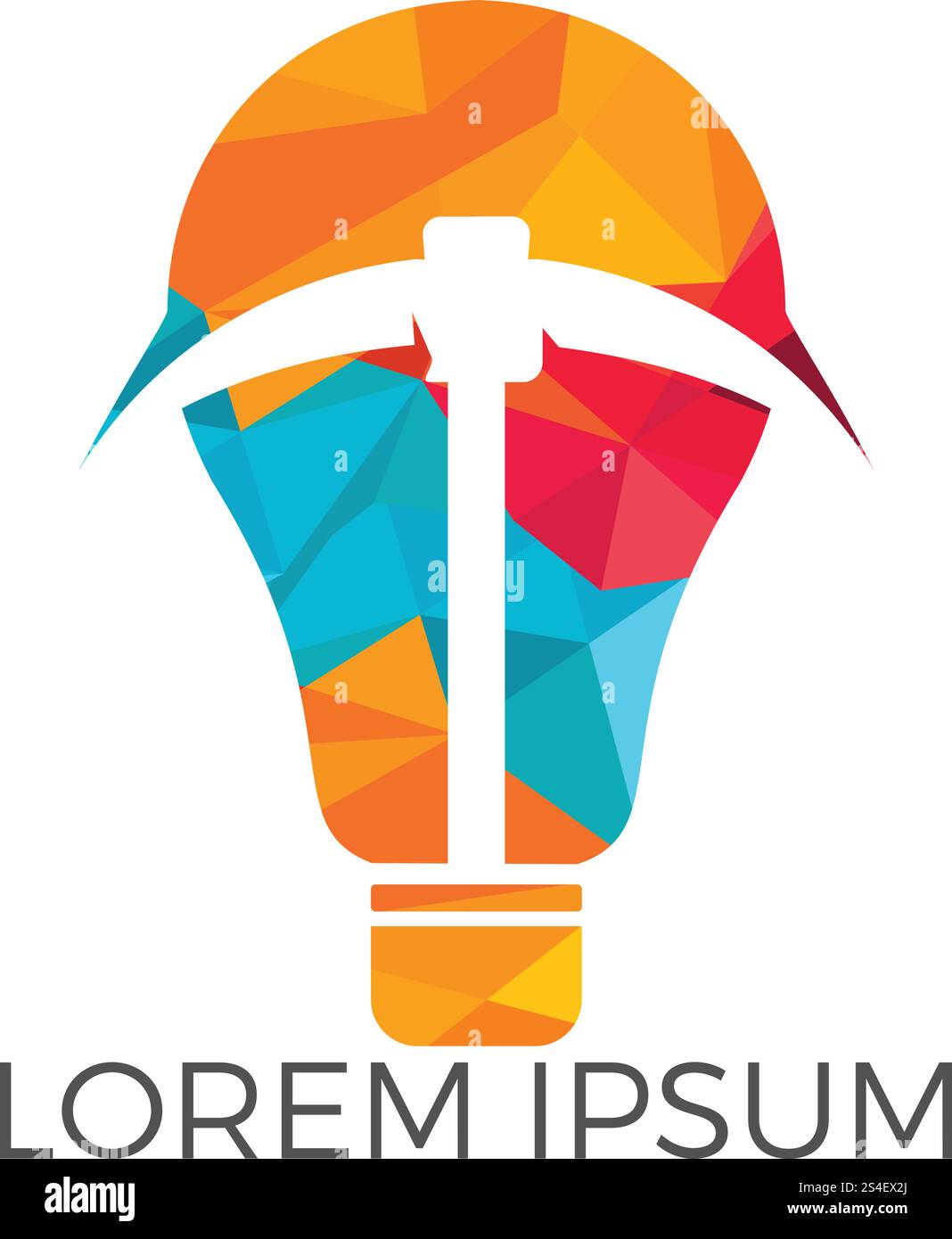 Pickaxe and Light bulb mining logo design. Mining industry logo design template Stock Vector ...