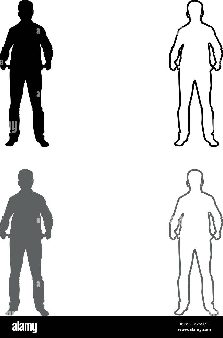 Man took out his empty pockets Businessman has not money silhouette ...
