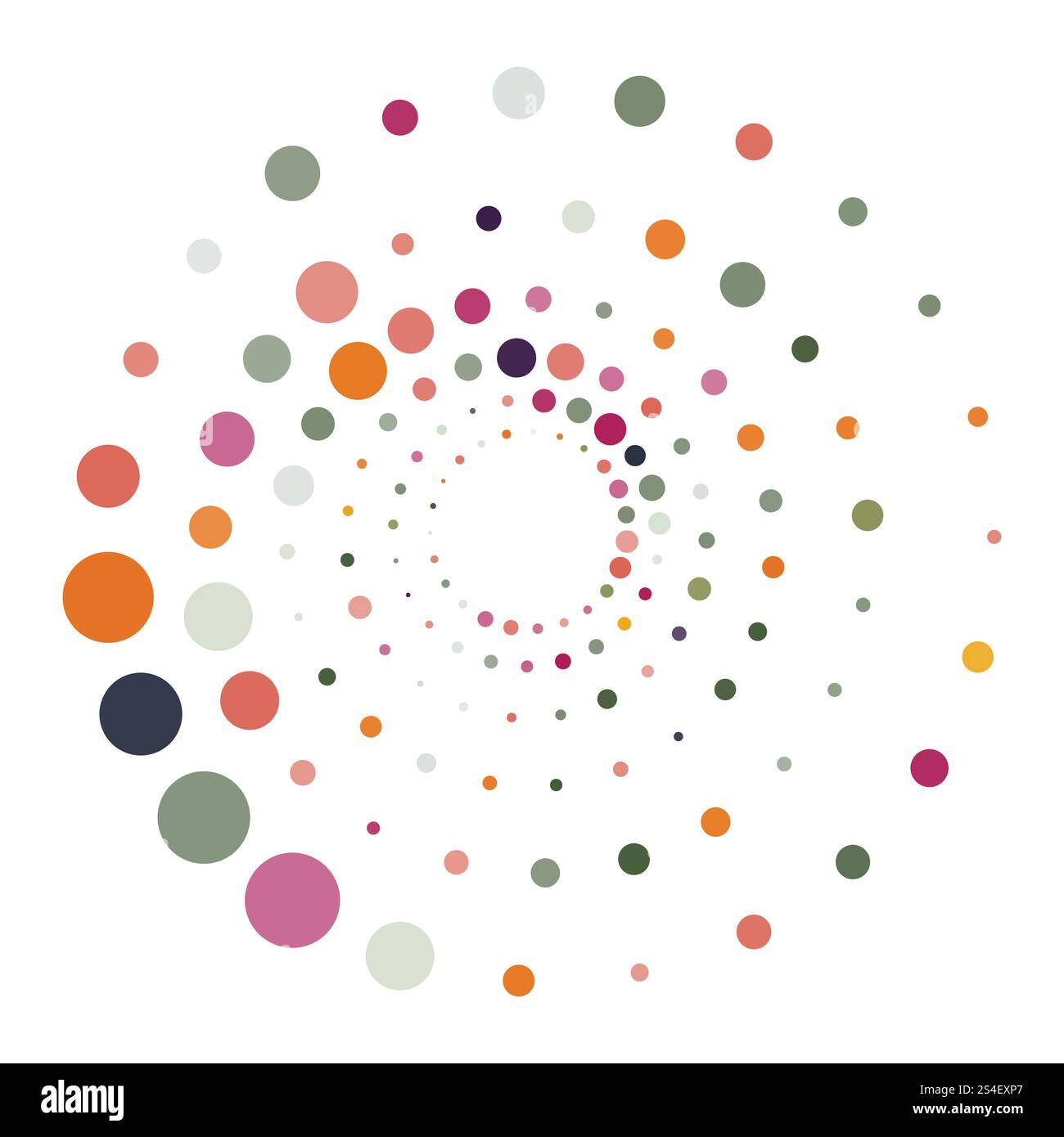 Colorful halftone round element, twister, halftone circular texture ...