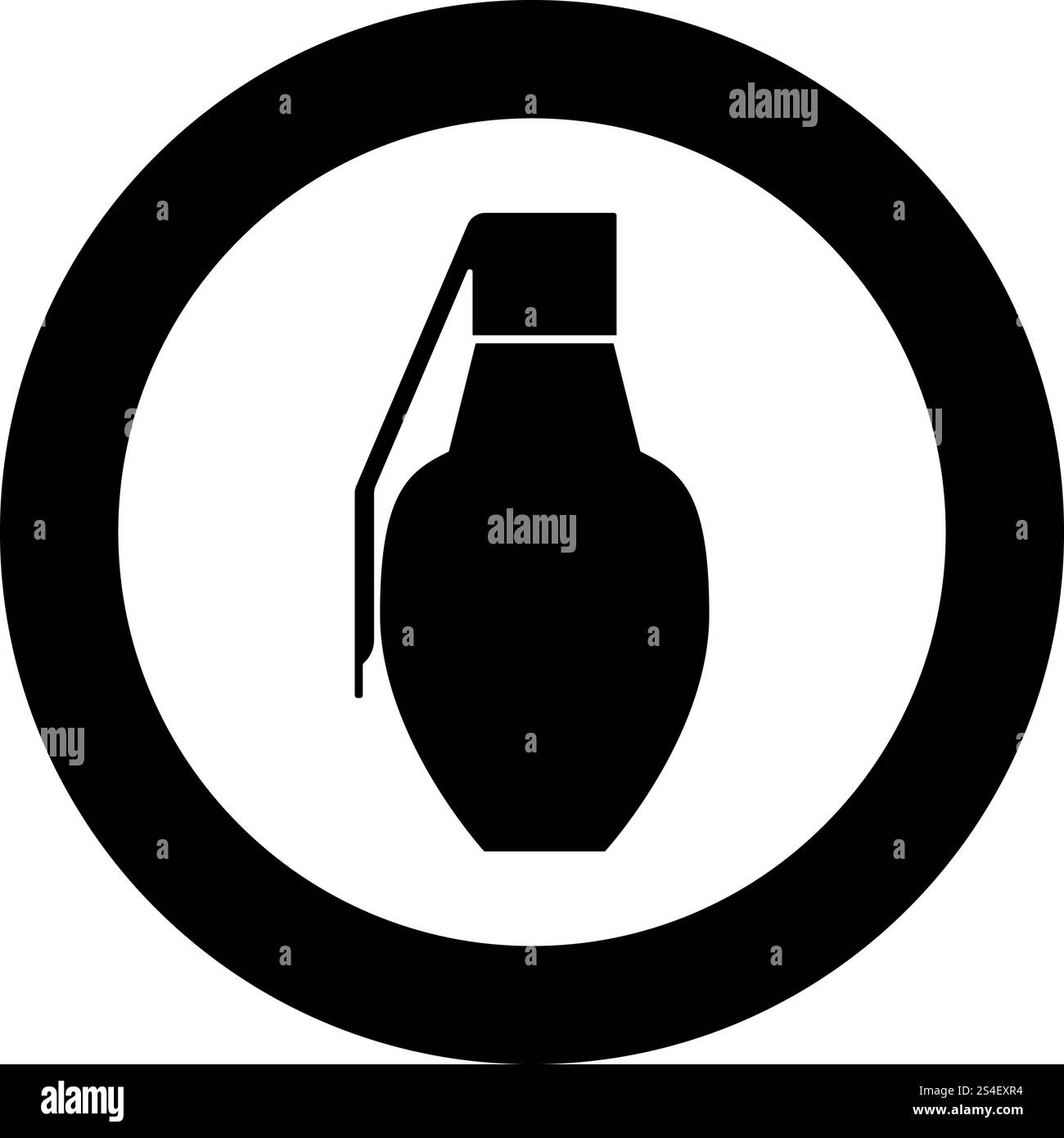 Grenade icon black color vector illustration flat style simple imagein circle round Stock Vector ...