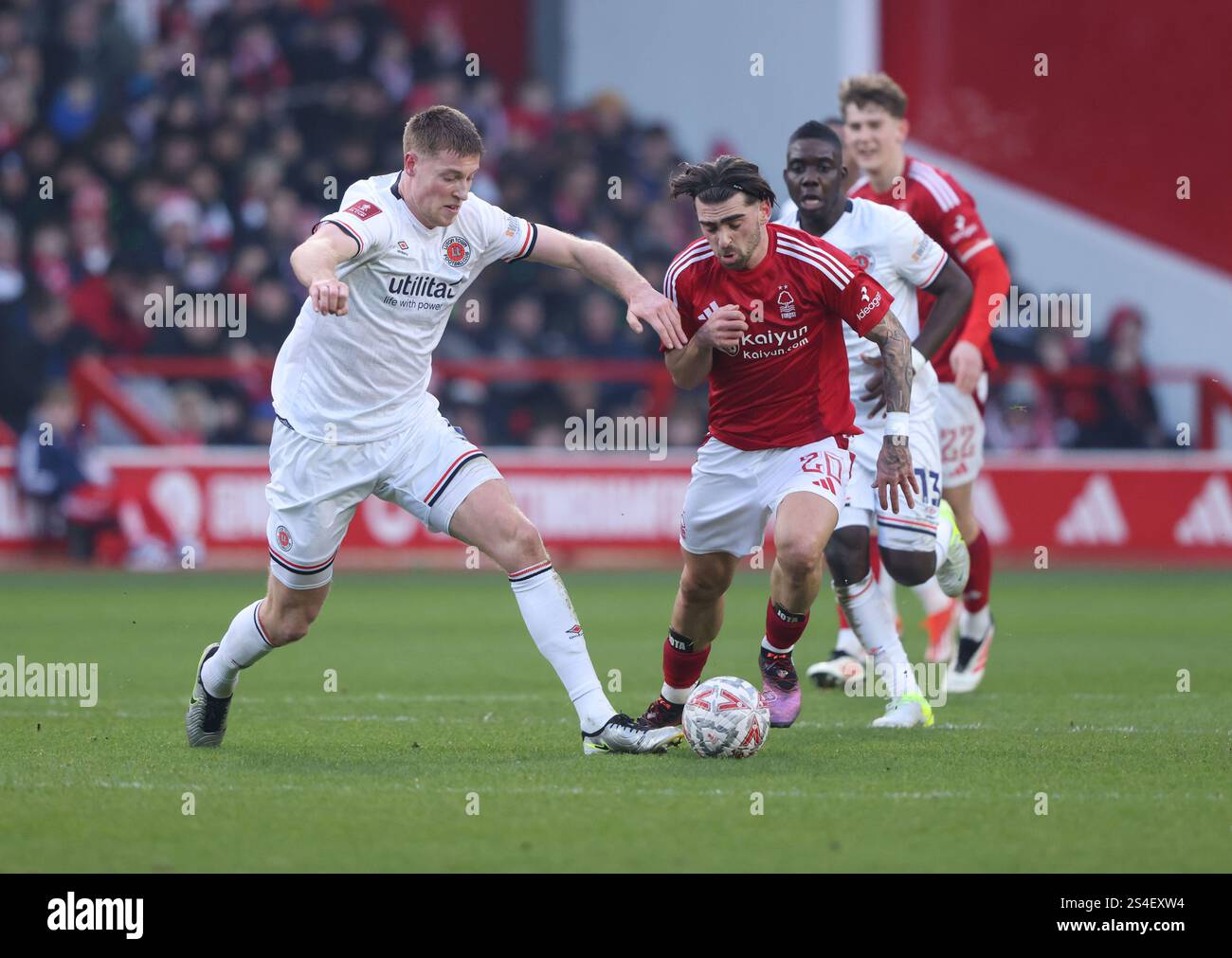 Nottingham, UK. 11th Jan, 2025. Mark McGuinness (LT) Jota Silva (NF) at ...