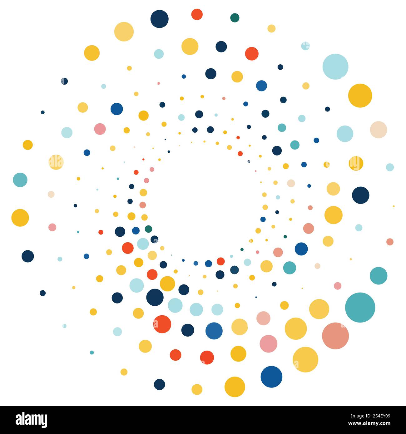 Colorful halftone round element, twister, halftone circular texture ...