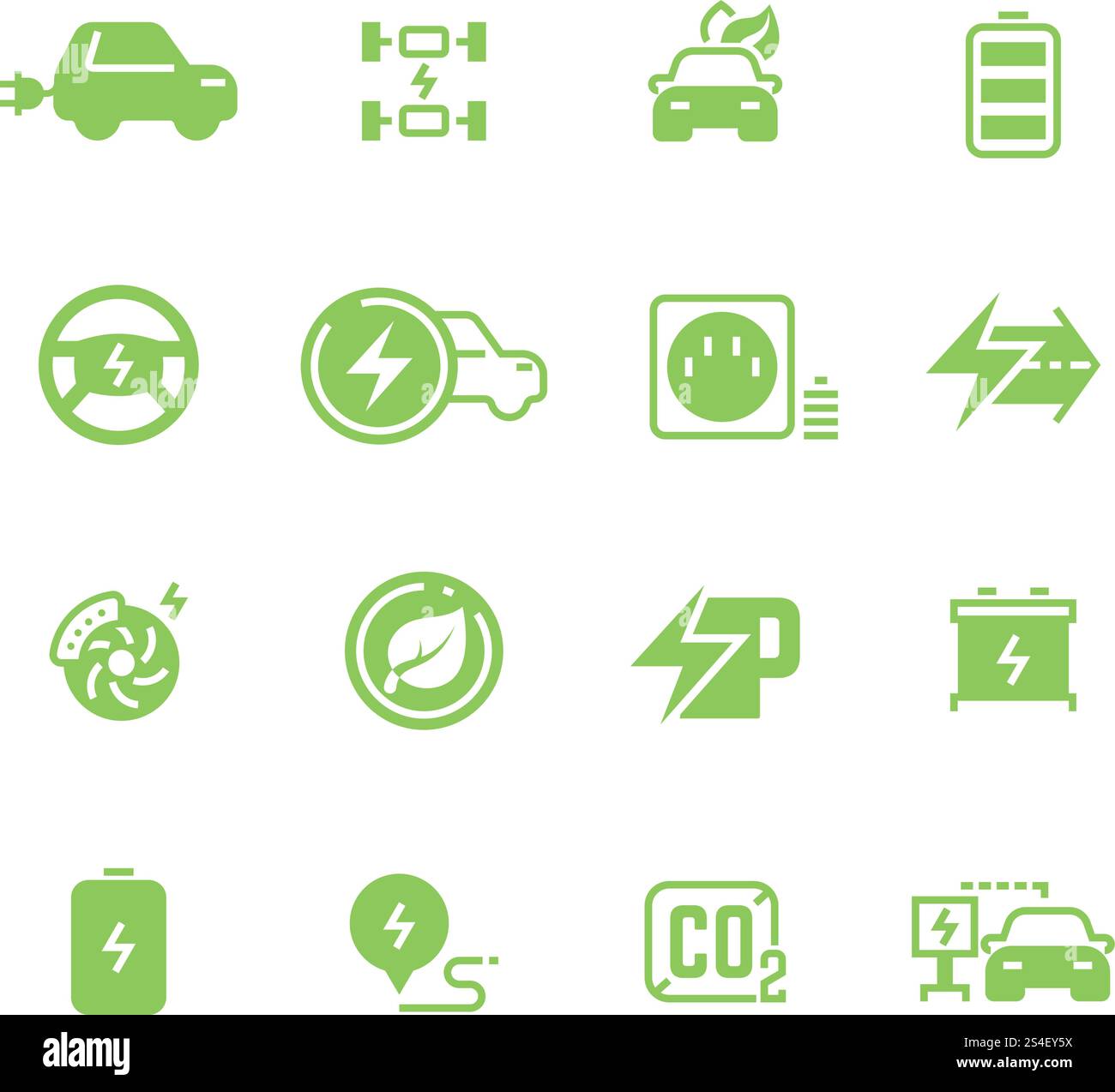 Electrical charge symbols and electric car eco transportation ...