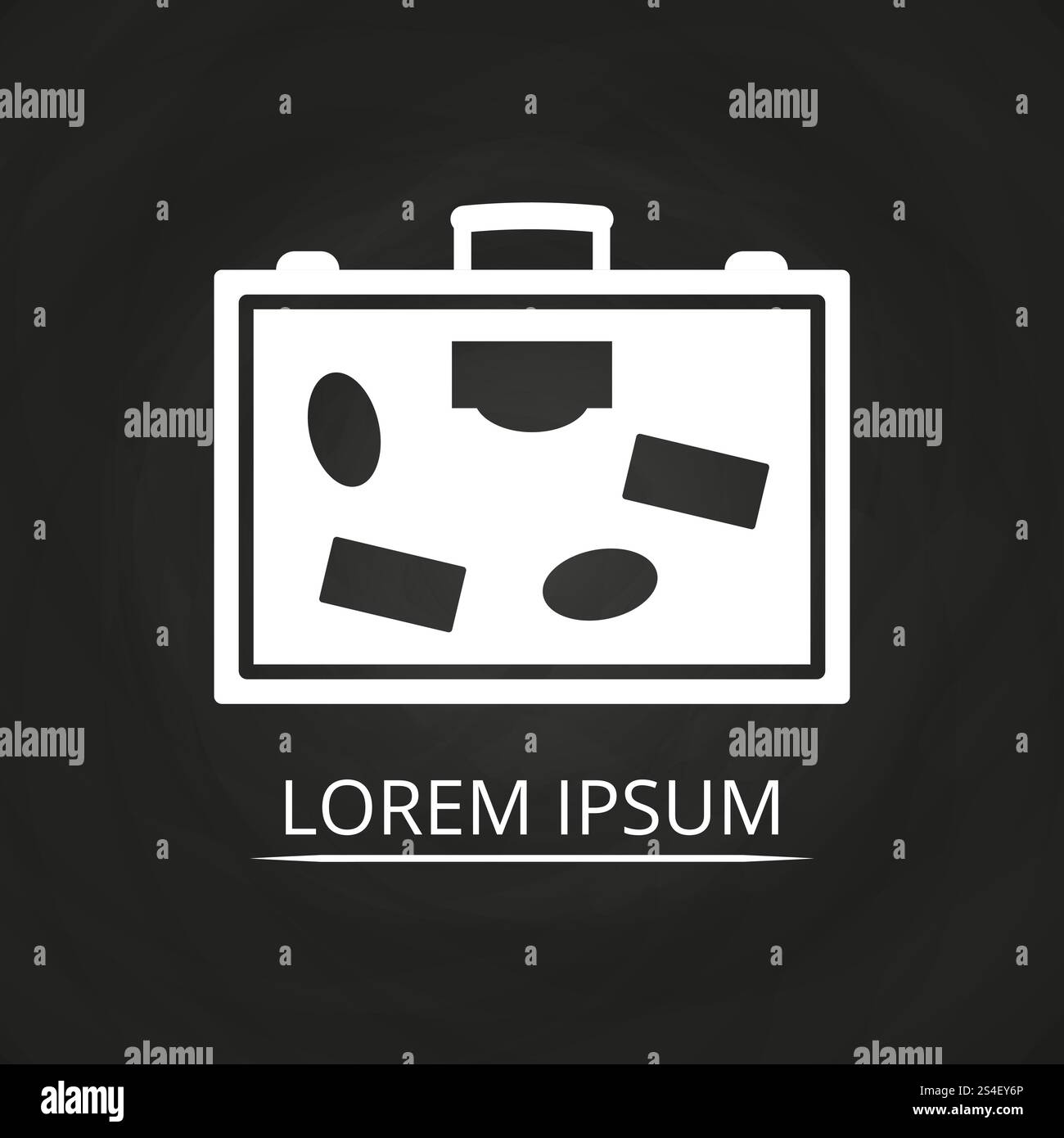 Travel bag or suitcase icon on chalkboard - tourism concept. Bag icon ...