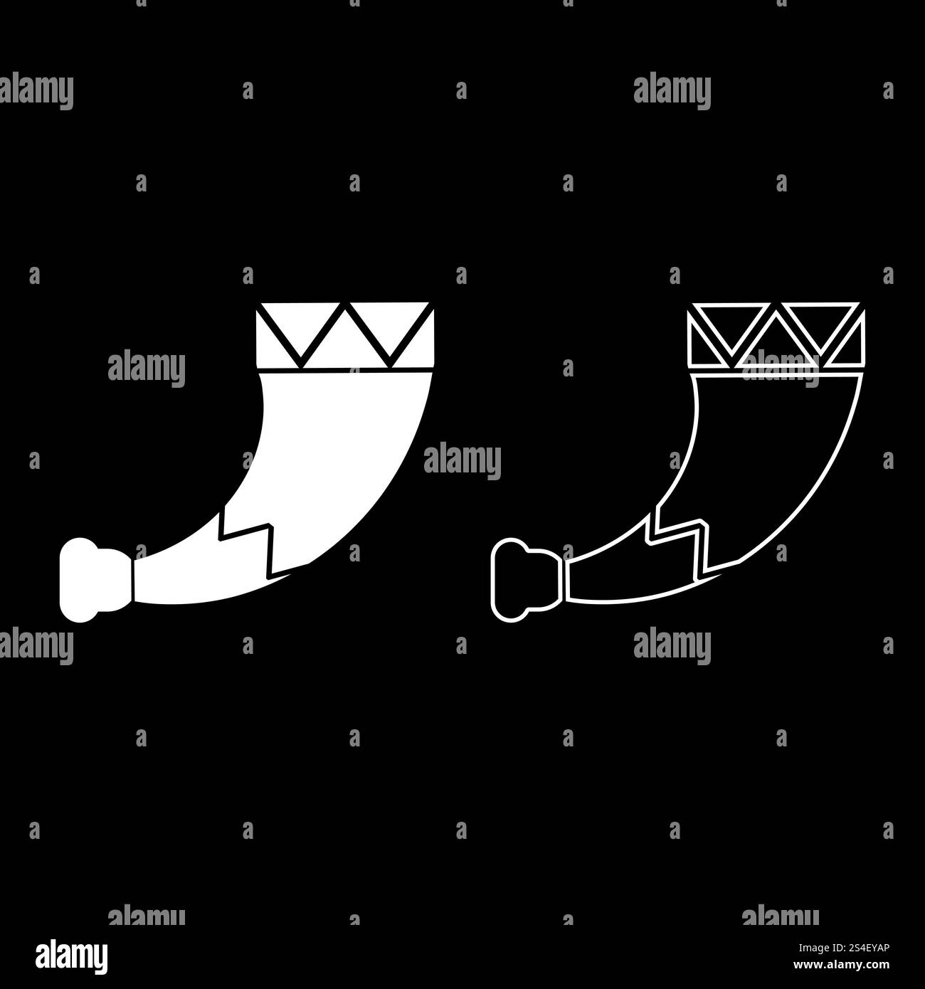 Horn viking icon set white color illustration flat outline style simple image Stock Vector Image ...