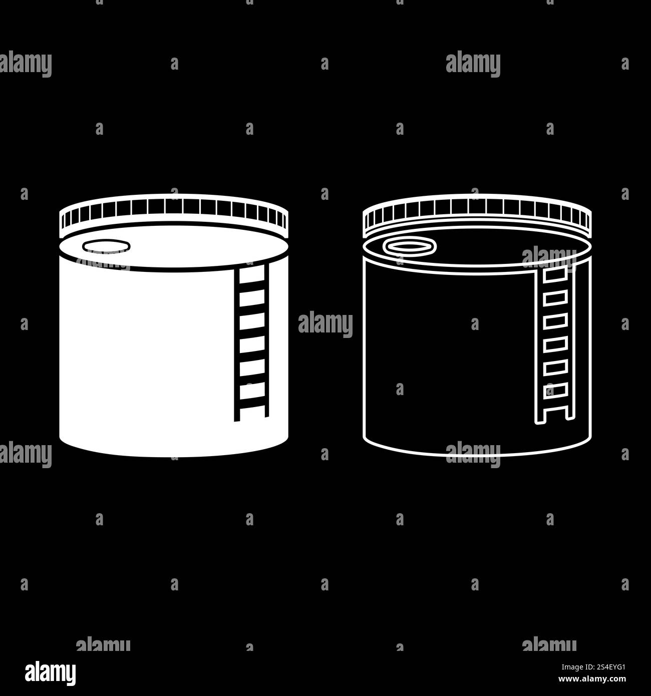 Tank with oil Oil storage tank Heating oil icon set white color ...