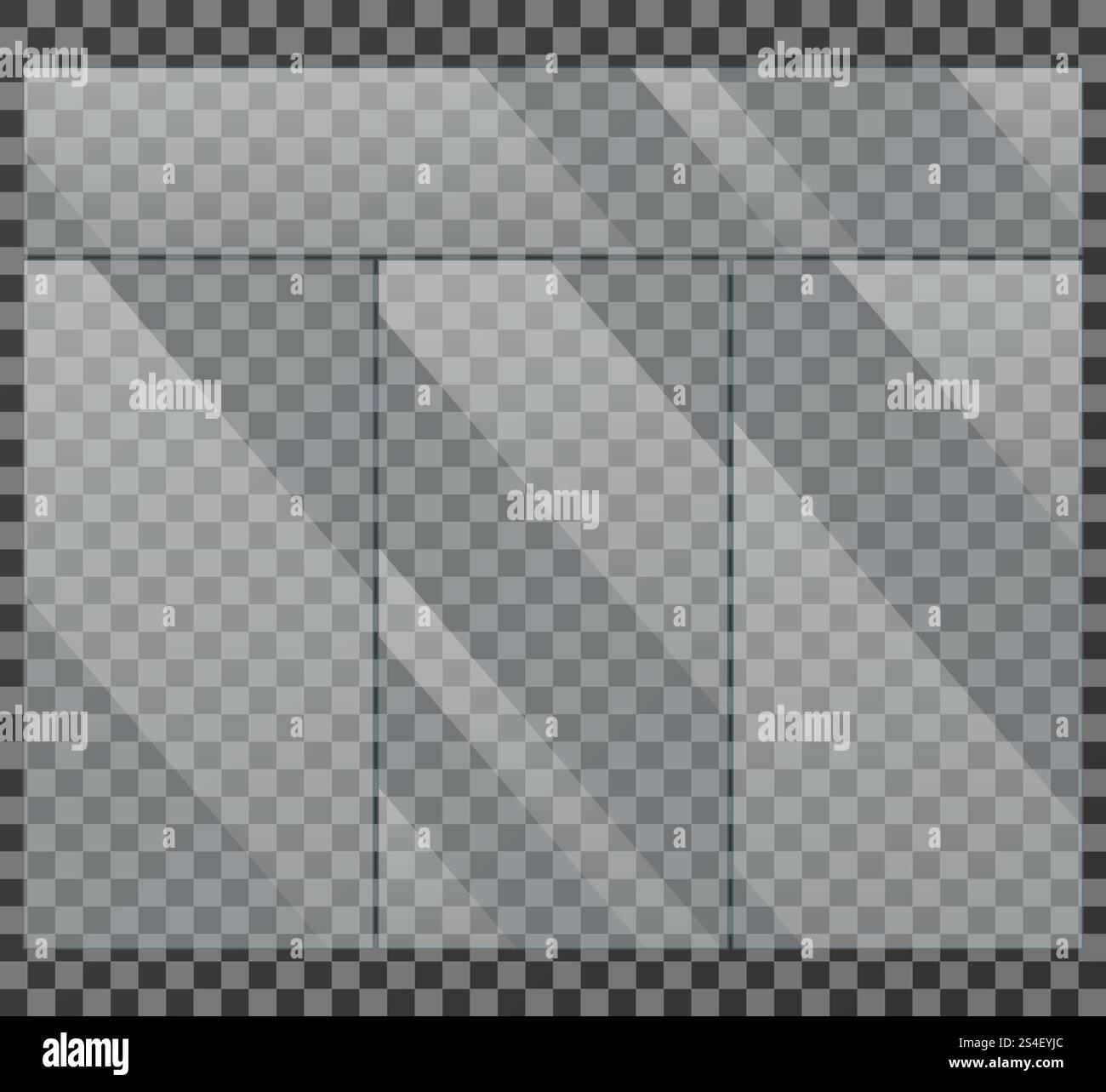 Crystal clear glass window showcase isolated vector illustration ...