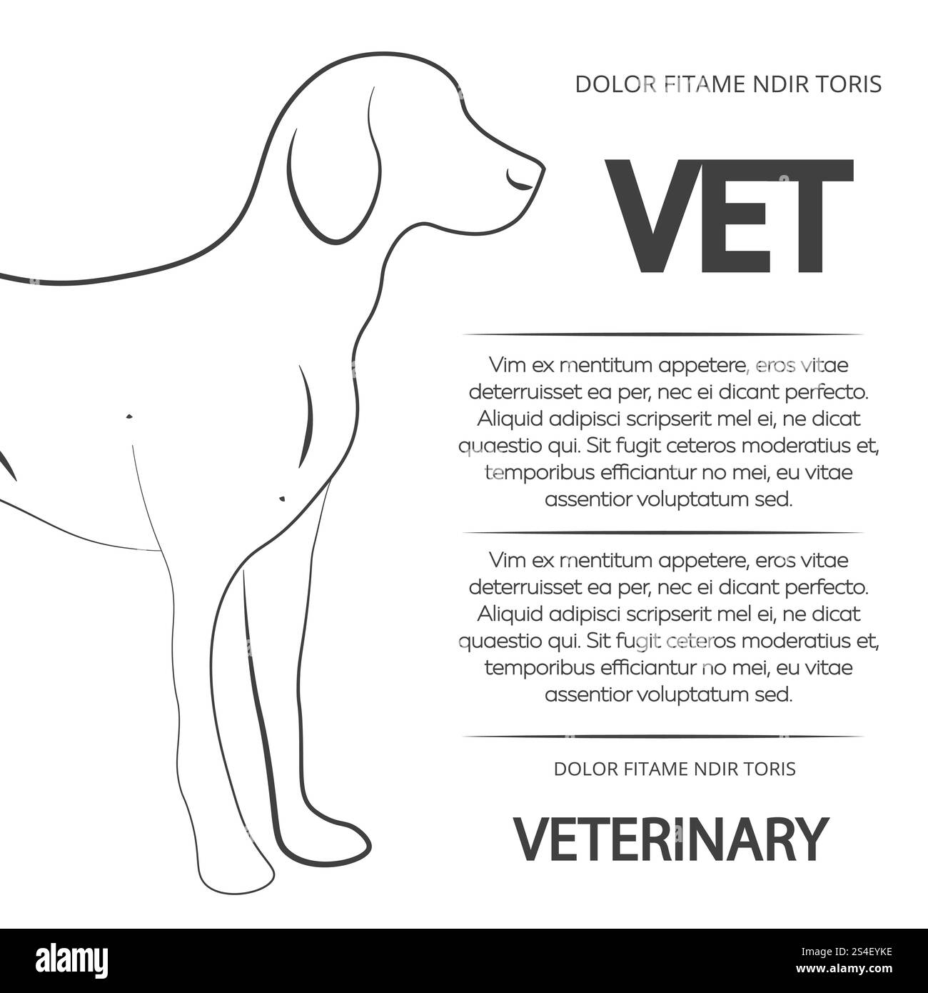 Veterinary poster design with line dog. Vector banner veterinary with ...