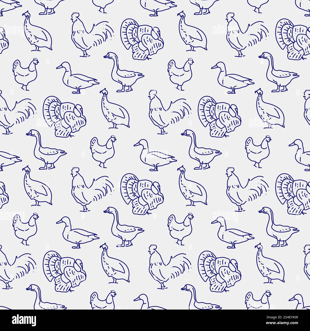 Popular farm birds seamless pattern. Vector farm animal farm ...