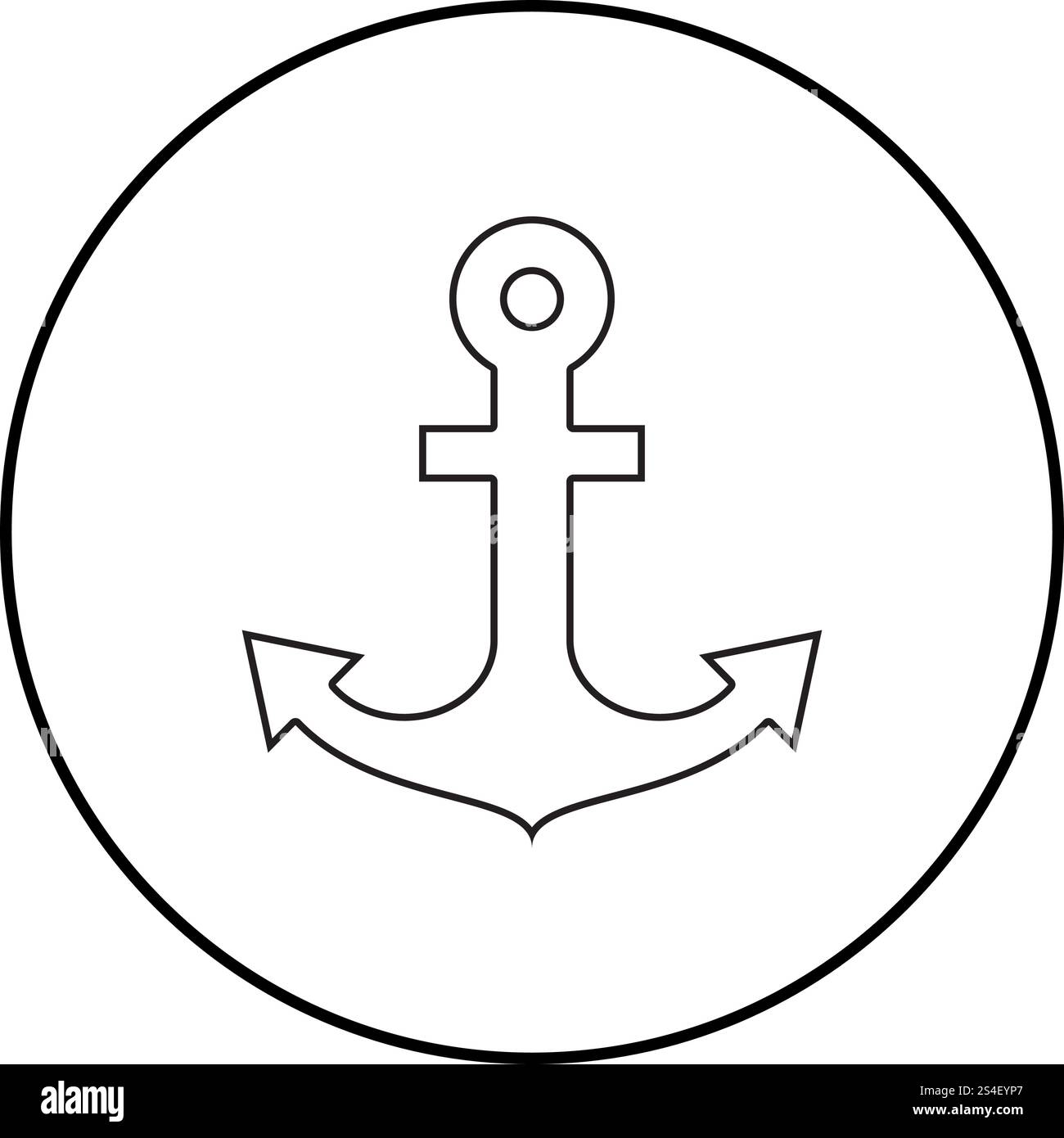 Ship anchor for marine nautical design icon black color outline vector ...