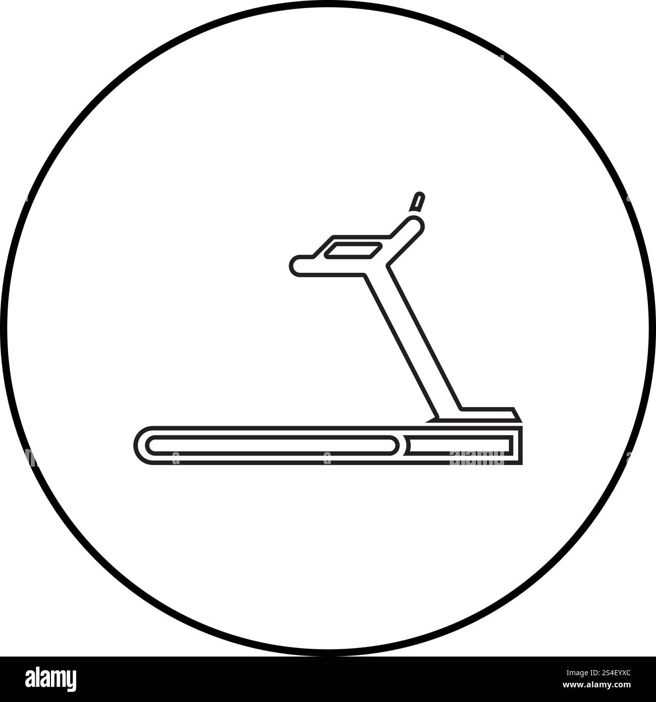 Treadmill machine icon black color outline vector illustration flat ...