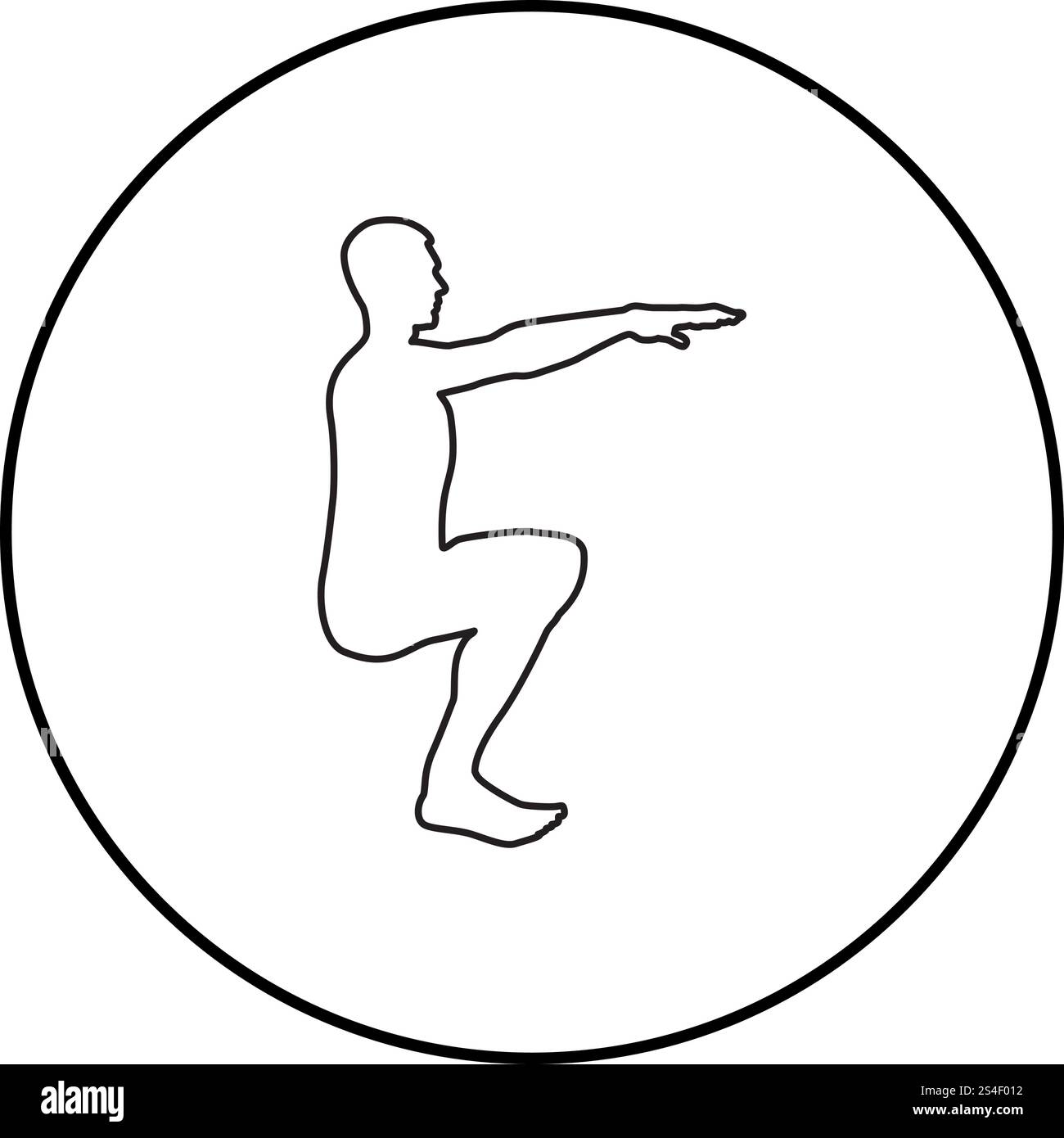 Crouching Man doing exercises crouches squat Sport action male Workout ...