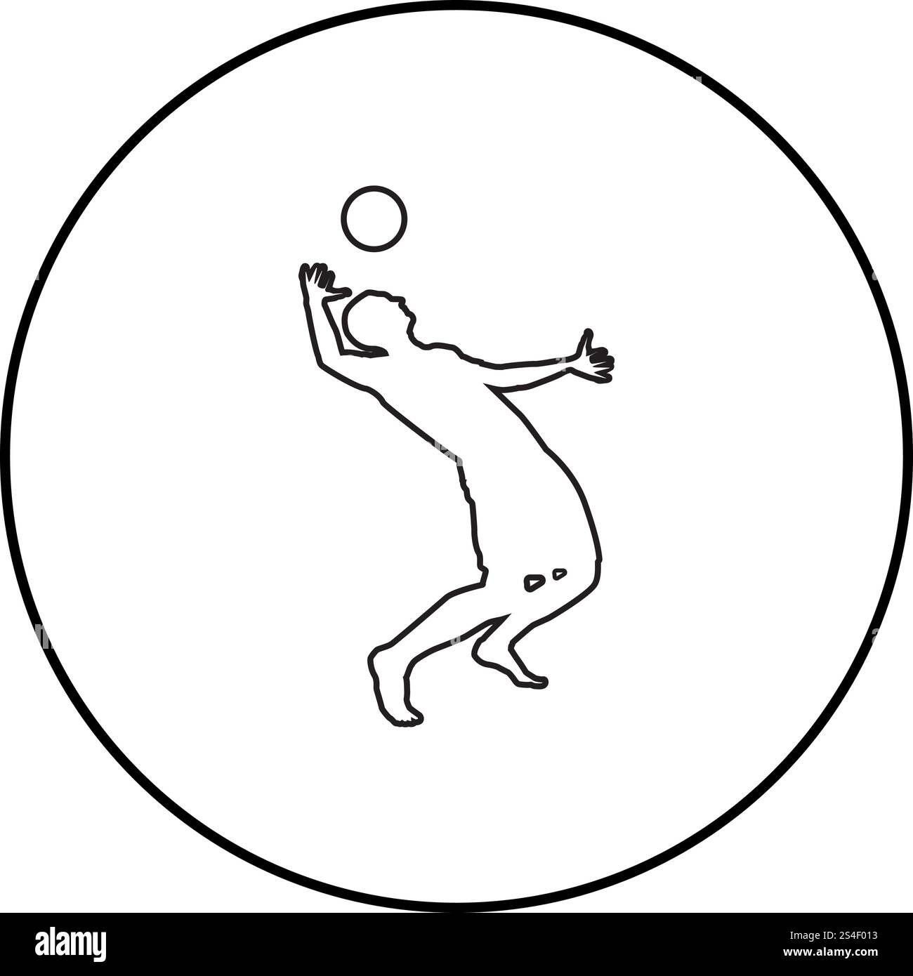 Volleyball player hits the ball with top silhouette side view Attack ...