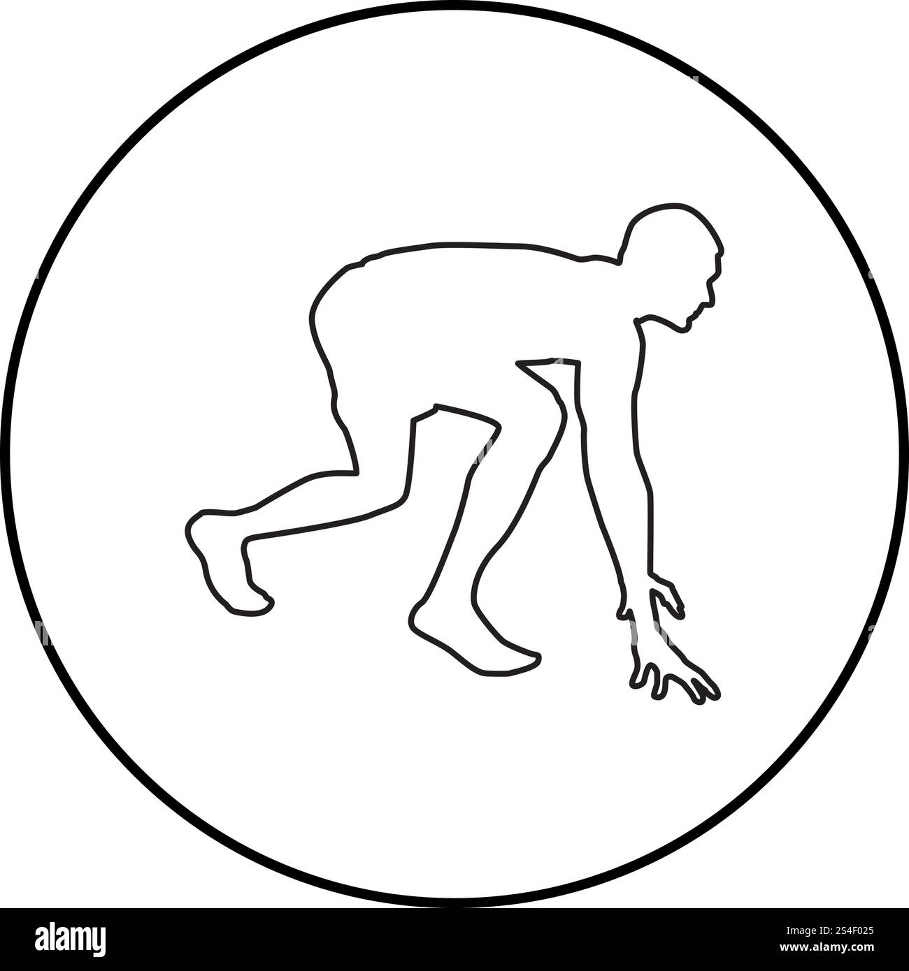 Runner preparing to start running Start running Runner in ready posture ...