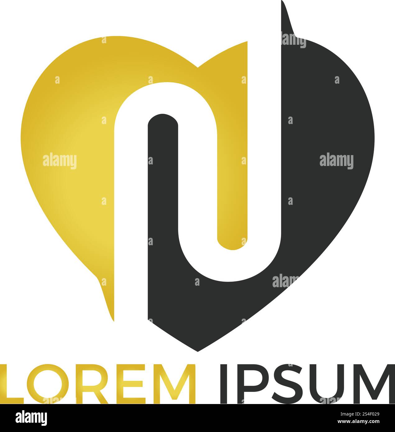 Letter N heart logo design Stock Vector Image & Art - Alamy