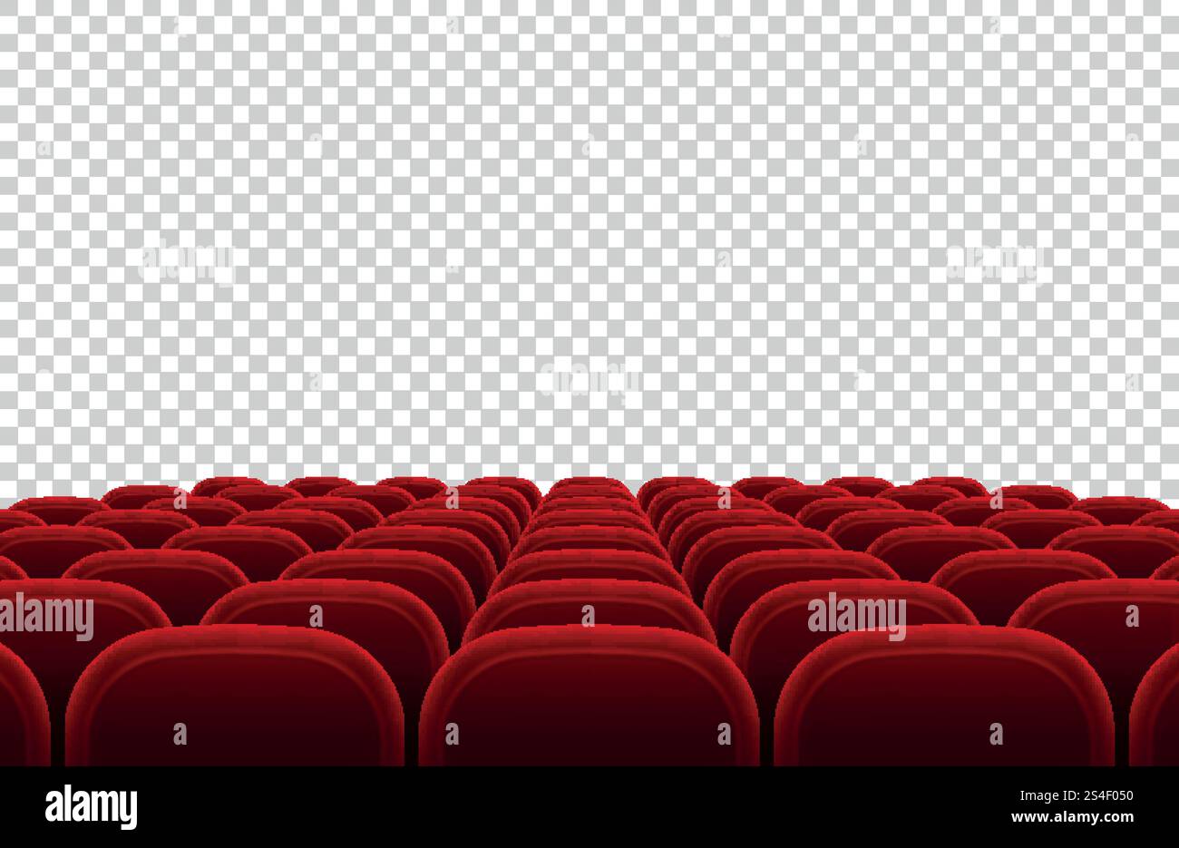 Empty movie theater auditorium with red seats. Cinema hall interior ...