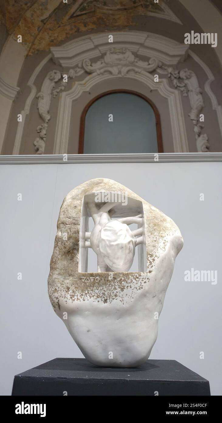 Naples, Italy, December 29, 2024. Art exhibition. The art of Jago ...