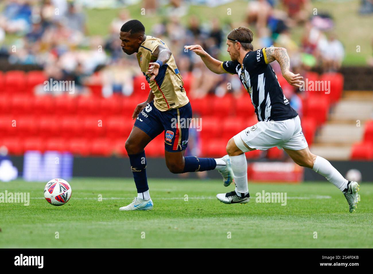 Newcastle, Australia. 12th Jan, 2025. Wellissol of The Jets competes ...