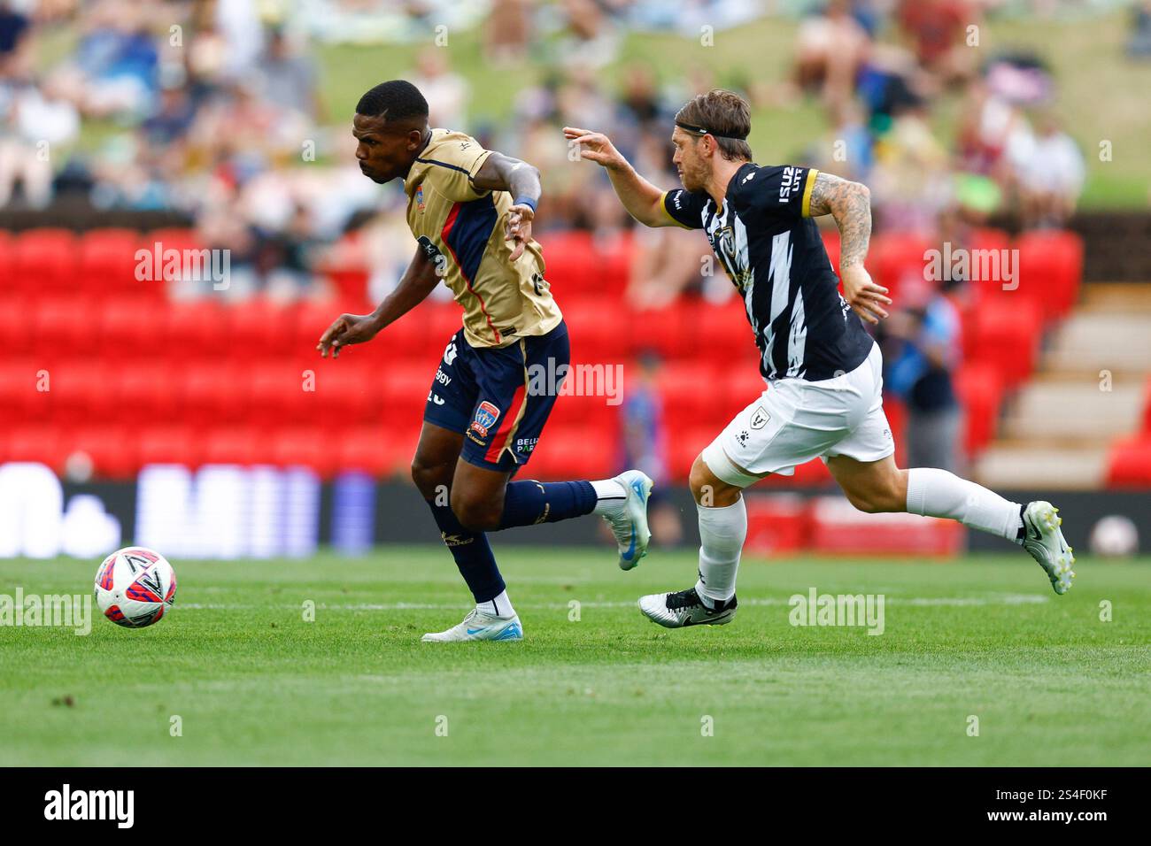 Newcastle, Australia. 12th Jan, 2025. Wellissol of The Jets competes ...