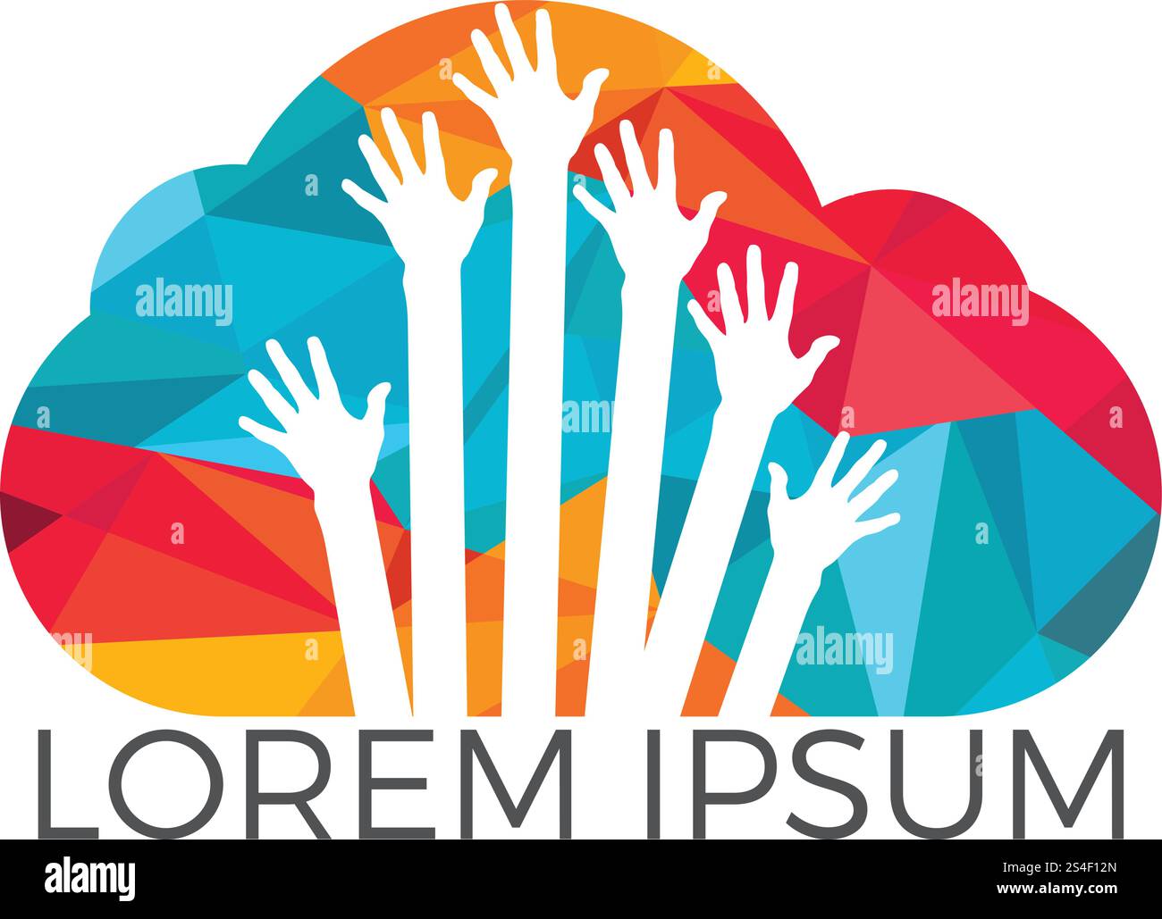 Hands help care logo and symbol vector. Symbol of Charity. Orphans kid ...