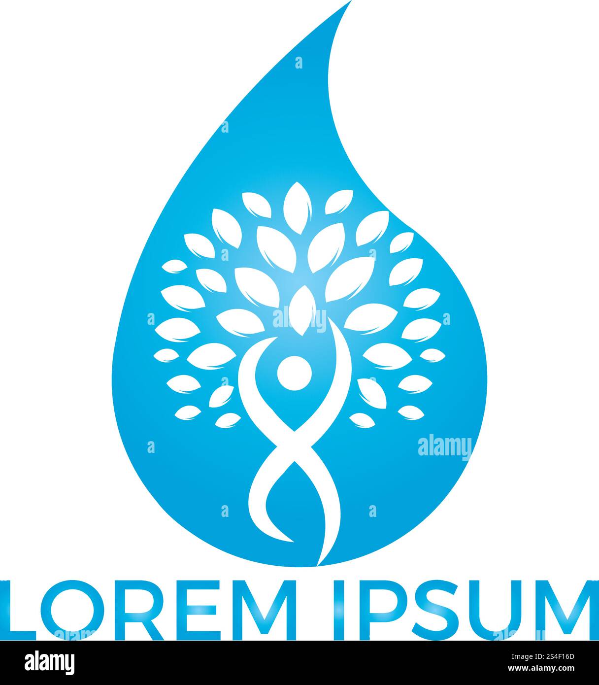 Water drop with human tree icon vector logo design. Nature plant water ...