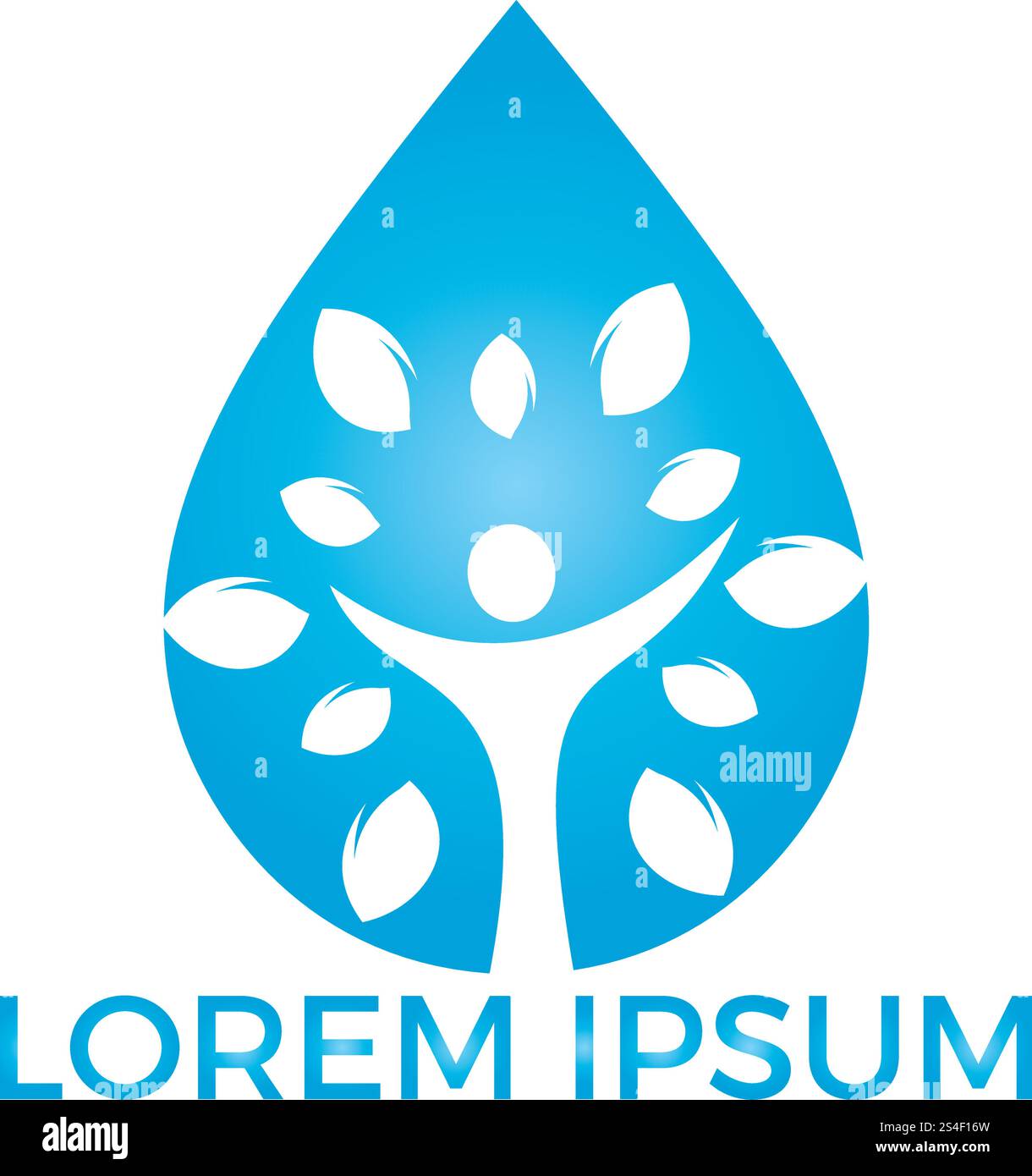Water drop with human tree icon vector logo design. Nature plant water ...