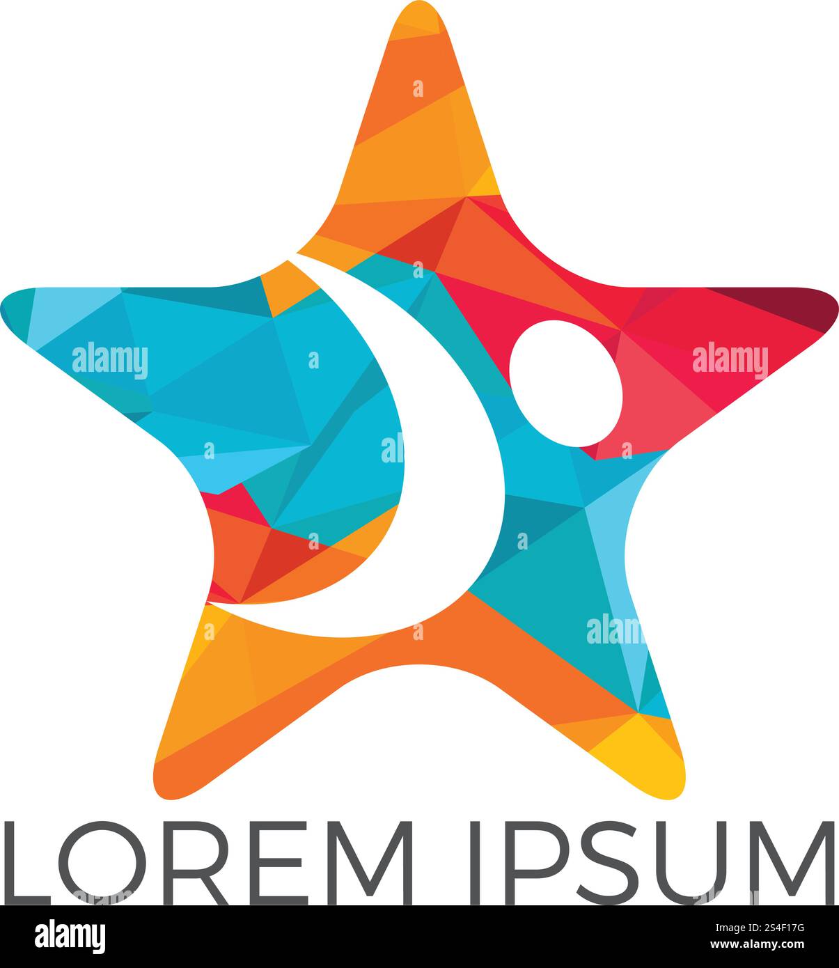 Human star creative logo design. Star people abstract vector emblem for ...